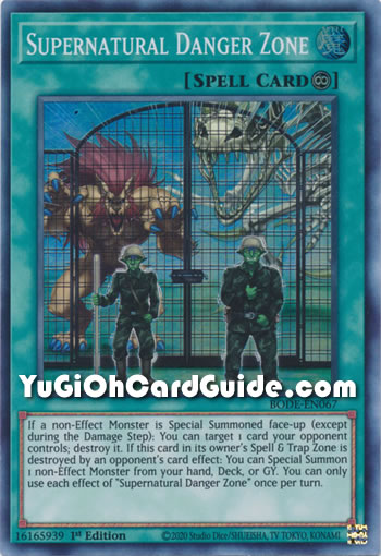 YuGiOh Supernatural Danger Zone